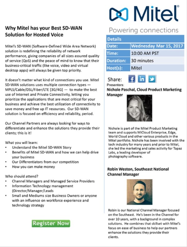 [WEBINAR] Why Mitel has your Best SD-WAN Solution for Hosted Voice ...