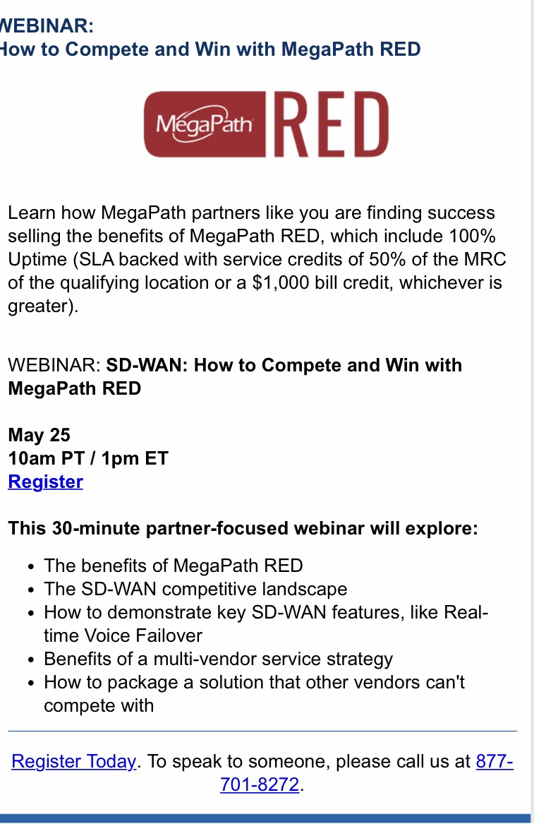 WEBINAR: SD-WAN: How to Compete and Win with MegaPath RED | iAgentNetwork