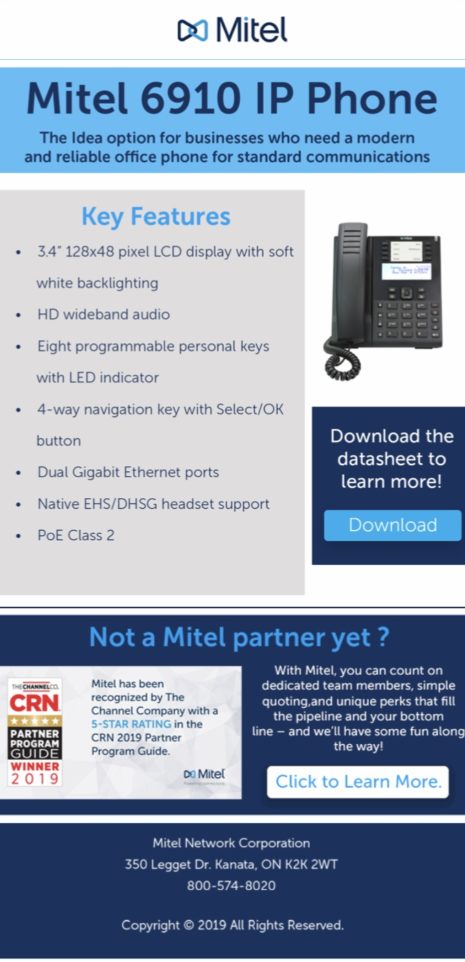 Mitel 6910 IP Phone | iAgentNetwork