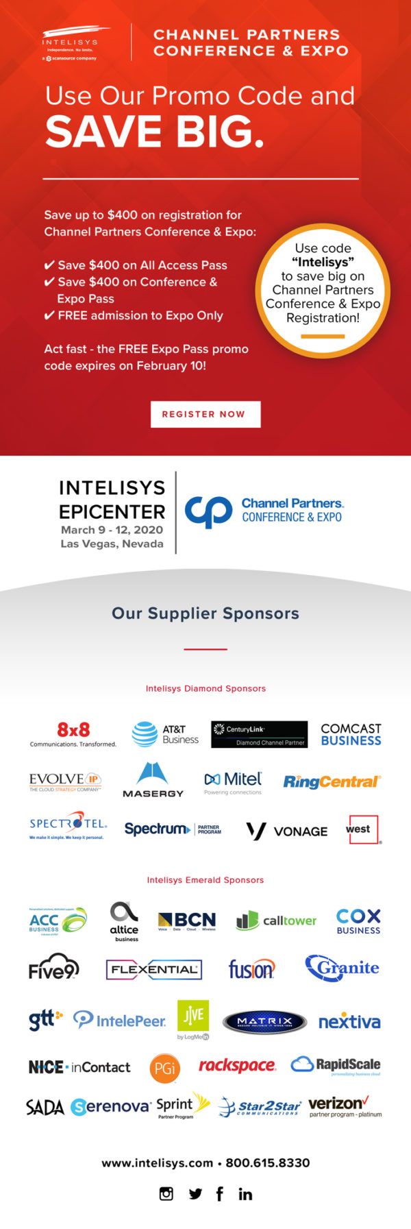 Intelisys | Last chance: save big on Channel Partners Vegas ...