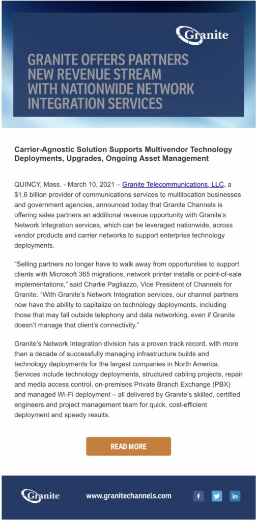 Granite Offers Partners New Revenue Streams with Nationwide Network ...